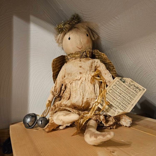 Primitive Christmas Angel With Bells - Etsy