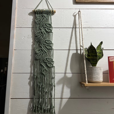 Modern Macrame, Long Narrow Wall Art, Vertical Wall Decor, Eclectic ...