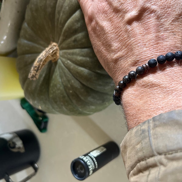 Dinosaur Bone Bead Bracelet "penton" Design, Gembone Jewelry, Unique ...