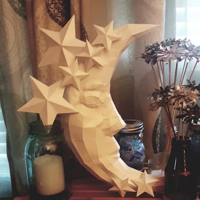 Moon Face Papercraft, Download and Make Paper Moon, Printable DIY Pdf ...