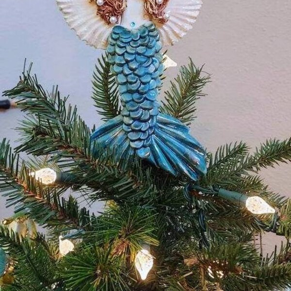 Golden Blonde Mermaid Tree Topper With Golden Sea Star - Etsy