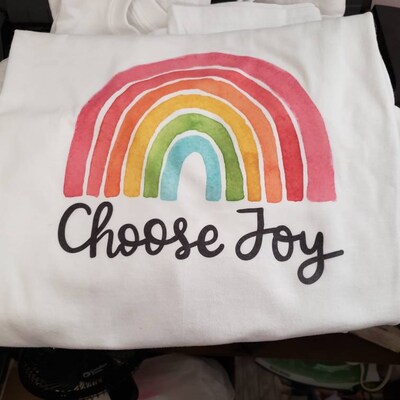 Choose Joy Rainbow Watercolor Sublimation Image Modern Lettering ...