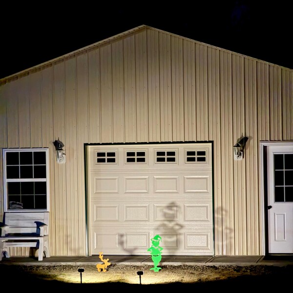 Grinch Metal Yard Stake, Shadow Casters, Christmas Decor, Outdoor ...