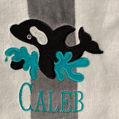 Cute Killer Whale Splashing Orca Applique Machine Embroidery - Etsy