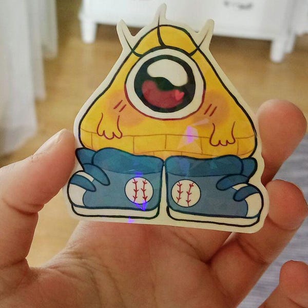 Baby Bill Cipher Holographic Sticker || Gravity Falls Book of Bill ...