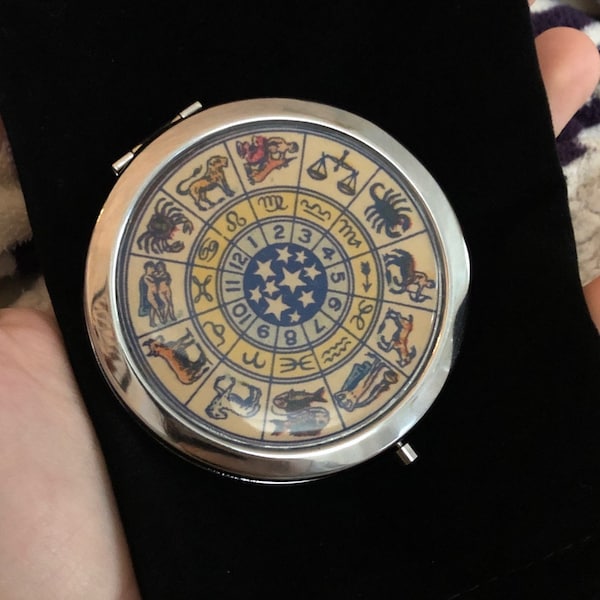Vintage Zodiac Image Compact Mirror - Occult Celestial Astrology - Make ...