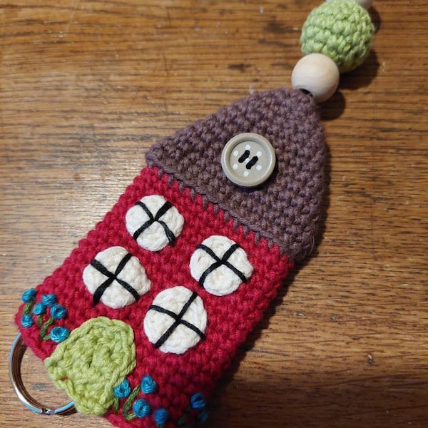 Key Cover Crochet Pattern PDF, Cozy Key Holder Tiny House, Key Chain ...