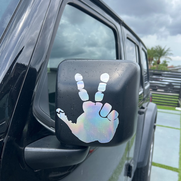Set of 2 Hand Wave Peace Wave Decal for Side Mirrors - Wave Decal ...