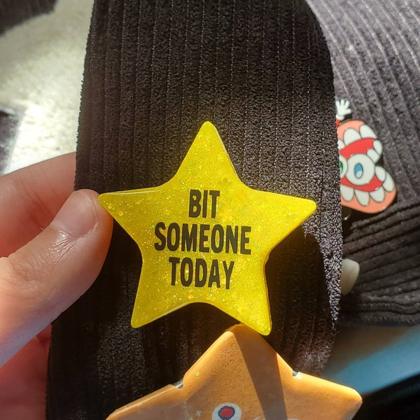 Gold Star Custom Resin Pins, Novelty Pins, Custom Text Pins, Quirky ...