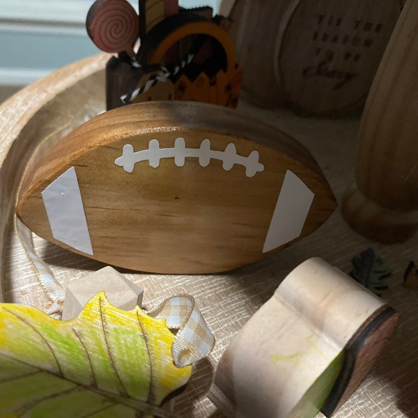 FOOTBALLS, SIGNS, and BEADS | Wooden | Autumn | Tiered Tray Decor ...