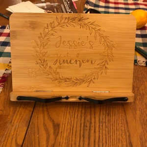Personalized Cookbook Stand Engraved Bamboo Recipe Stand - Etsy