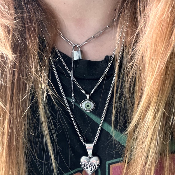Simple Sterling Silver Glass Eye Necklace (choose Your Own) Handmade ...