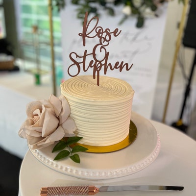 Laser Cut Rose Gold Wedding Cake Topper/custom Wedding Cake Topper ...