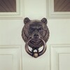 Bear Door Knocker With Ball Ring, Cast Bronze With a Rubbed Black ...