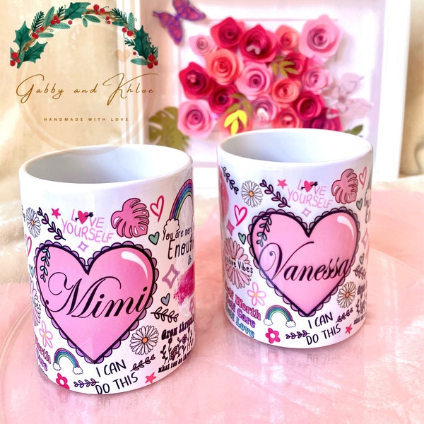 Cup of Positivity Mug PNG, 11oz Mug Wrap for Sublimation, Sublimation ...