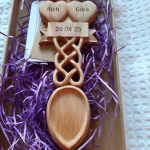 Celebratory Welsh Love Spoon Wooden Lovespoon Engraved - Wedding Love ...