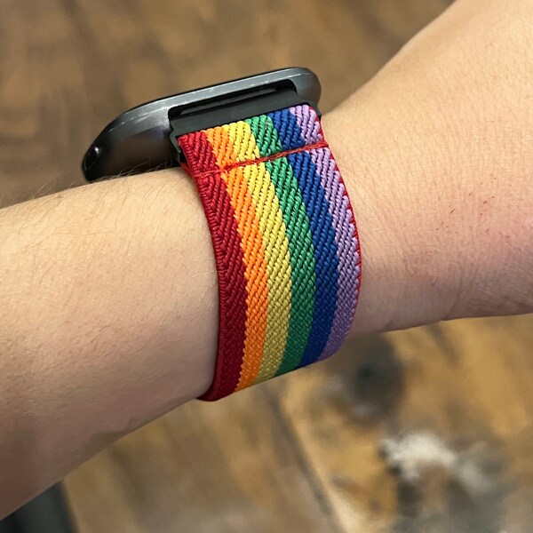 Elastic Fitbit Versa Watch Band - Rainbow Pride - Versa 1 / 2 / Lite - Etsy