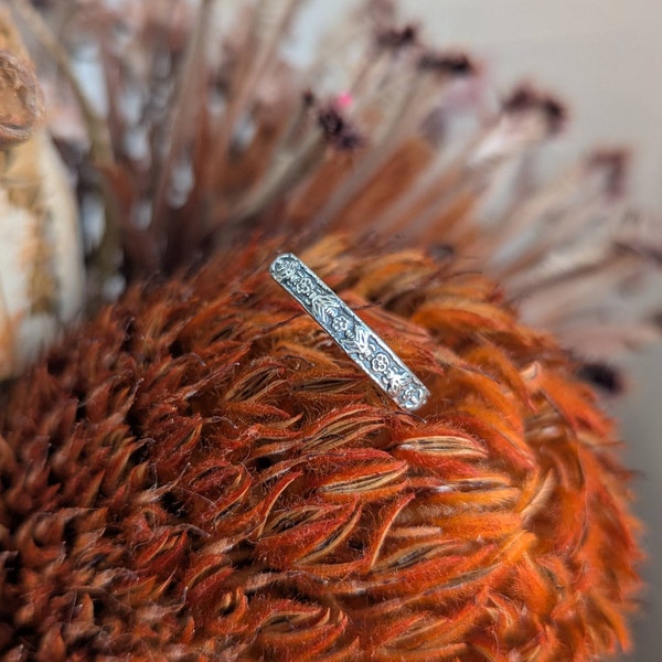 Pagan Wedding Band, Inset Ruby Ring, Oxidized Silver Oak Leaf Ring, Men ...