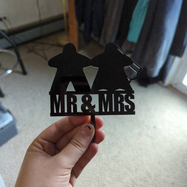 Meeple Wedding Cake Topper, Meeple Bride and Groom, Board Game Wedding ...