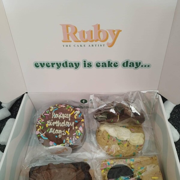 Mini Heart Brownie Slab / Postal Brownies / Letterbox Brownies / Love ...