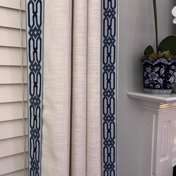 Drapery Trim Tan Regency for Curtain, Khaki Upholstery Trimming 4 Inch ...