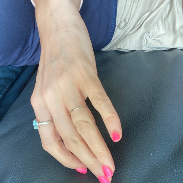 Solid 14k Gold Bark Texture Stacking Ring. 1mm Thin Hammered Wedding ...