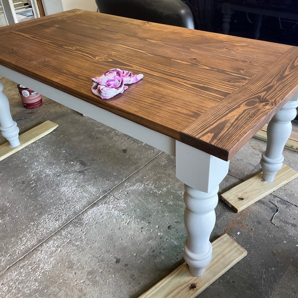 Chunky Unfinished Hardwood Farmhouse Dining Table Legs, Set of 4 ...