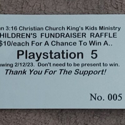 1,000 Custom Printed Raffle Tickets for Your Fundraiser. Card Stock of ...