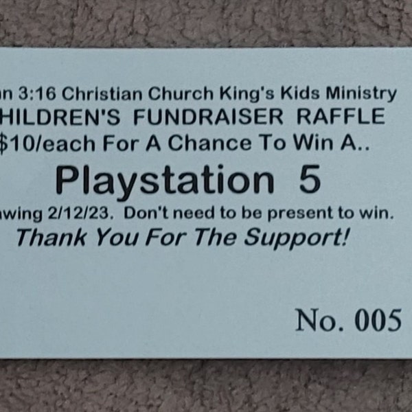 1,000 Custom Printed Raffle Tickets for Your Fundraiser. Card Stock of ...