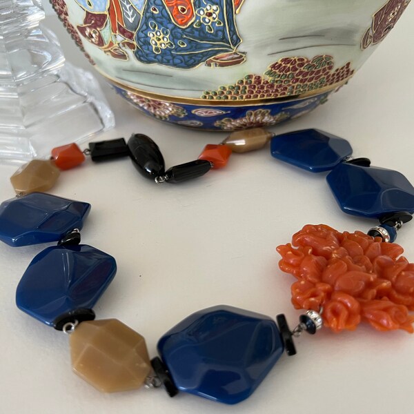 Stunning Gerda Lynggaard-monies Ebony Wood Massive Two Strand Necklace ...