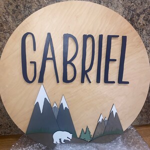 Woodland Name Sign Mountain Name Sign Round Name Sign - Etsy