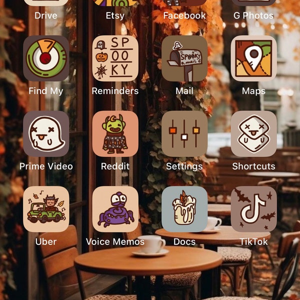 Spooky Monsterfest - MAIN PACK - Hand Drawn IOS18 App Icons Bundle ...