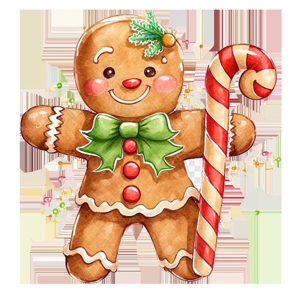 10 Gingerbread Man Clipart, Set1, High Quality Jpgs,digital Download ...