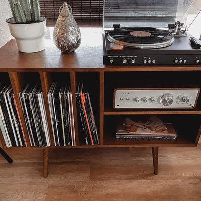 Vinyl Record Storage, Mid Century Modern Sideboard, Media Console ...