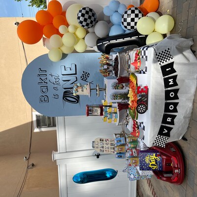 First Birthday Decal Fast One Backdrop Fast One First Birthday Happy ...