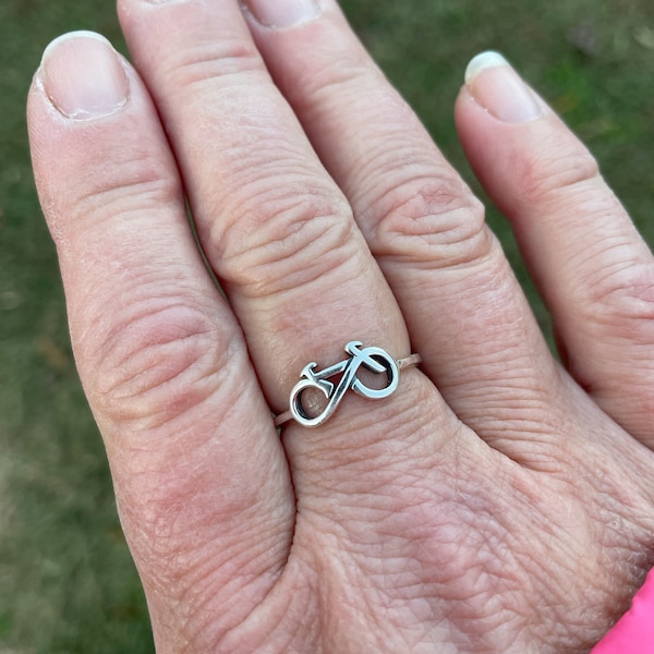 Bicycle Ring, Casual Ladies Ring, Solid 925 Sterling Silver Bicycle ...