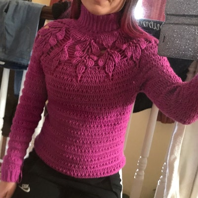 Crochet Sweater PATTERN Leaf Yoke Women Top, Jumper, Pullover Lace Yoke ...