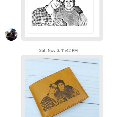 Photo Engraved Wallet With Personalized Message in Gift Box, Bifold ...