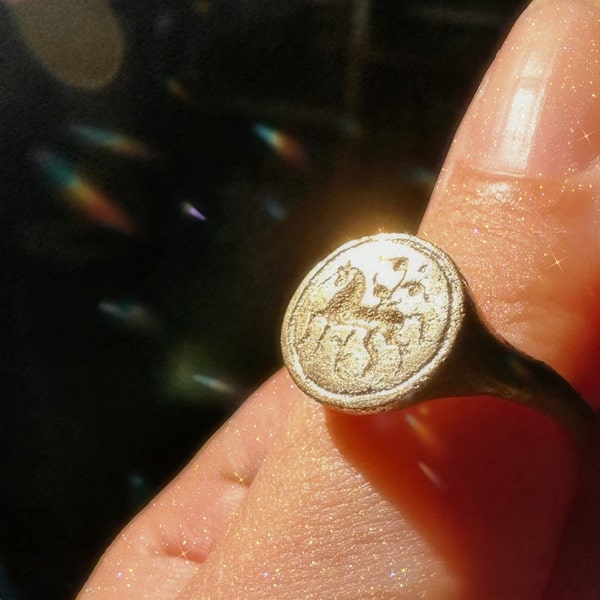 Early Islamic Oval-shaped Ring With Floral Ornament Ancient Rare Signet ...