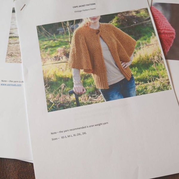PDF KNITTING PATTERN Cape Jacket Women - Aran Yarn - Instant Download ...
