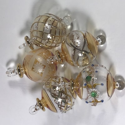 Set of 5 Egyptian Hand Blown Glass Ornaments Decorative by - Etsy