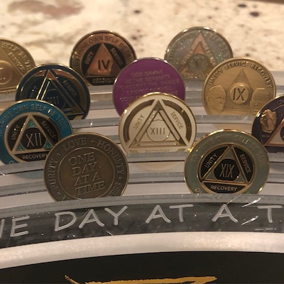 Large AA Chip Holder, Alcoholics Anonymous Recovery Gifts, AA Coin ...