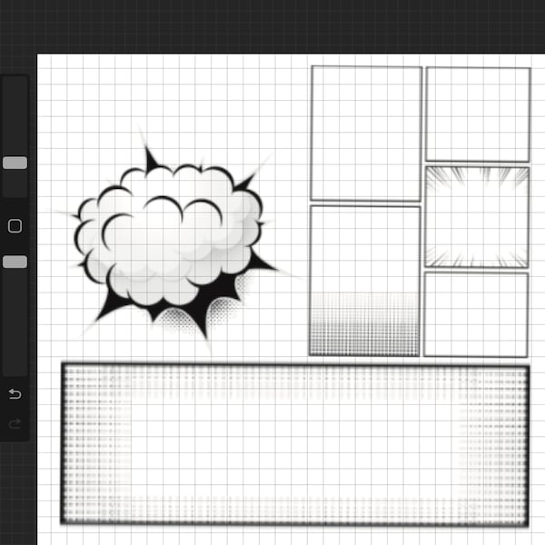 100+ Procreate Comic Storyboard Template Builder | Procreate Comic Pop Art Bubble Stamp Brushes ...