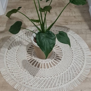 MACRAME PATTERN / Macrame Rug Tutorial / Round Mandala-inspired Rug / Bohemian Decoration / DIY ...
