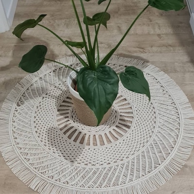 MACRAME PATTERN / Macrame Rug Tutorial / Round Mandala-inspired Rug ...