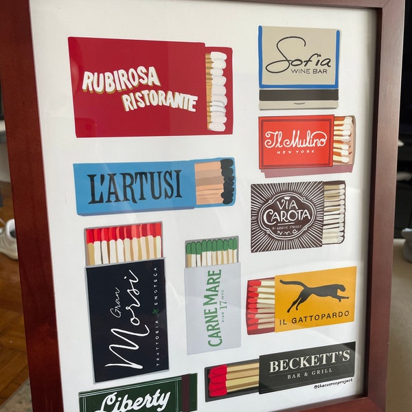 Los Angeles Restaurant Matches Digital Artwork/ Food Colorful Matches ...