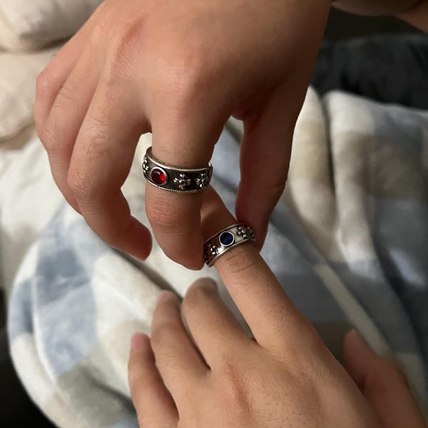 Howls Moving Castle Ring Set, Anime Ring, Couple Ring, Jewellery Ring ...