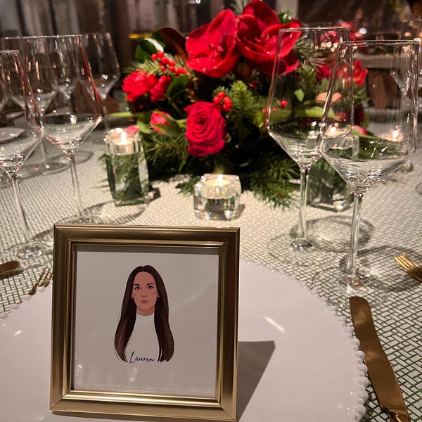 Personalized Guest Place Card, Custom Portrait Place Cards, Event ...