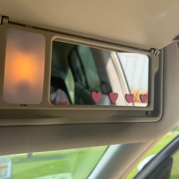 Heart Car Mirror Decal, Car Mirror Sticker, Rear View Mirror Decal, Car ...