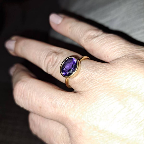 Amethyst Earrings, 10 X 14 Rectangle Emerald Cut, Vintage Style, Solid ...